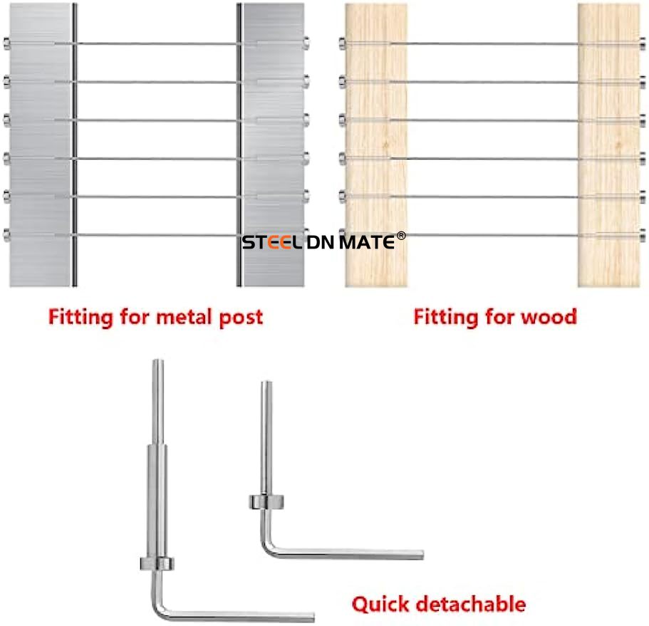 Steel DN Mate 1/8" Cable Railing kit Invisible, 20 Pairs Turnbuckle K